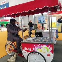 China Factory Sale Hand Push Ice Cream Popsicle Cart Food Vending Bicycle for sale