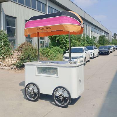 China High Quality Food Truck Ice Cream Display Cabinet Gelato Popsicle Ice Cream Push Cart for sale