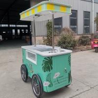 China Italian Gelato Bike Ice Cream Cart Mobile Push Popsicle Showcase Freezers Vending Cart For commercial use for sale