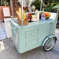 China Food Truck Food trailer Mini Square Hamburgers Pizza BBQ Fast Food Trailer ice cream bike bicycle Cart for Sale for sale
