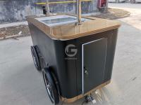 China 2024 new type Mobile Italian ice cream hand push cart with display freezer Gelato stand cart for sale