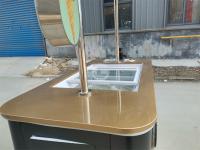 China 2024 new type Mobile Italian ice cream hand push cart with display freezer Gelato stand cart for sale