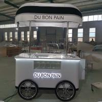 China factory price ice cream cart with wheels ice cream push cart gelato freezer cart for sale