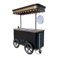 China Vintage Ice Cream Cart Bicycle Ice Cream Hand Push Cart for Italian Gelato Ice Cream for sale