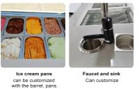 China Mobile Italian ice cream hand push cart with display freezer Gelato stand cart for sale