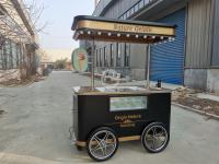 China Gelato showcase kiosk popsicle freezers hand push Italian ice cream display cart for sale