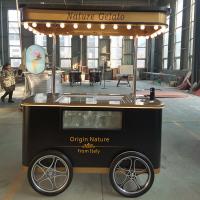 China Fast Food Mobile Cart for Ice Cream Cold Drink Snack Trolley Gelato Ice Cream Cart for sale