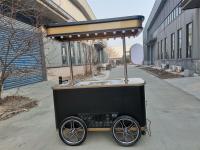 China Fast Food Mobile Cart for Ice Cream Cold Drink Snack Trolley Gelato Ice Cream Cart for sale