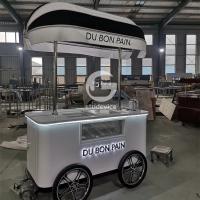 China Display Cart Gelato Hard Ice Cream Cart with Two wheels for sale