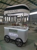 China Display Cart Gelato Hard Ice Cream Cart with Two wheels for sale