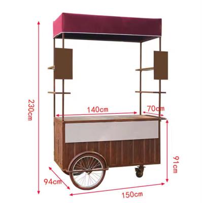 China Hand Push Coffee Bicycle  New Design Tricycle Cart for Mobile Cafe for sale