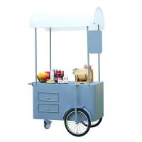 China Hand Push Cart for Street Food  3 Wheels Cargo cart with storage box for vending promotion for sale