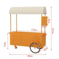 China Hand Push Cart for Street Food  3 Wheels Cargo cart with storage box for vending promotion for sale
