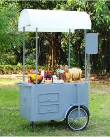 China Customized logo size Mobile Food Cart Business hand push cart for vending Coffee candy Ice Cream Cart for sale