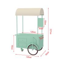 China Customized logo size Mobile Food Cart Business hand push cart for vending Coffee candy Ice Cream Cart for sale