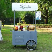 China Cheap price Food Concession Stand Street mobile hand push vending cart with storage awning for sale