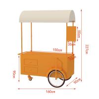China Cheap price Food Concession Stand Street mobile hand push vending cart with storage awning for sale