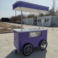 China Custom Designed Street Snack Ice Cream Cart Freezer Mini Push Cart Mobile Food Carts for sale