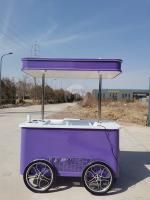 China Custom Designed Street Snack Ice Cream Cart Freezer Mini Push Cart Mobile Food Carts for sale