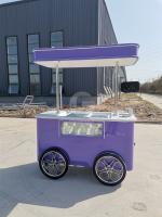 China Custom Designed Street Snack Ice Cream Cart Freezer Mini Push Cart Mobile Food Carts for sale