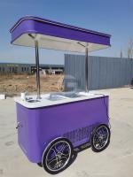 China Custom Designed Street Snack Ice Cream Cart Freezer Mini Push Cart Mobile Food Carts for sale