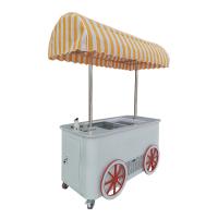 China Customized Street Carts With Fridge Food Push Cart New Shop Market Park Ice Cream cart for sale