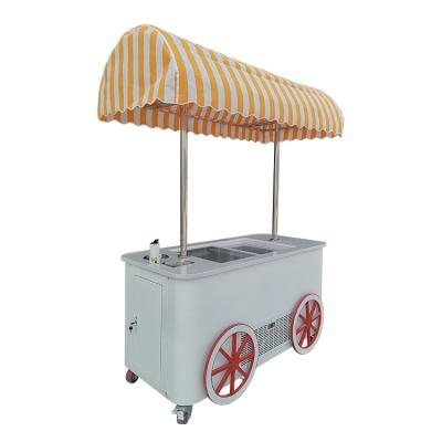 China Customized Street Carts With Fridge Food Push Cart New Shop Market Park Ice Cream cart for sale