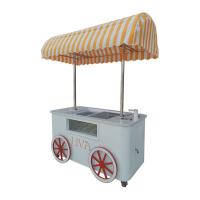 China Ice Cream Hand Push Cart For Gelato Popsicle Sales Street Mall Vending Cart for sale