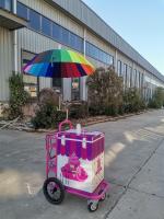 China Mobile Ice Cream Selling Push Cart With Freezer Umbrella Vendor for sale