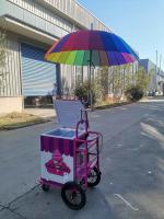 China Customized Ice Cream Push Carts ice cream trolley mobile food cart with umbrella for sale