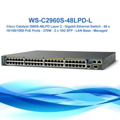 China Cisco Ws-C2960s-48lpd-L Gigabit 370W Poe Managed Network Switch Switch Cisco Catalyst 2960 Poe for sale