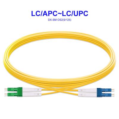 China Fiber Optic Cable LC/APC~LC/UPC Single Mode Duplex Core OS2 LSZH customize for sale