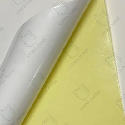China Waterproof Self Adhesive Paper With Yellow Glassine Liner for sale