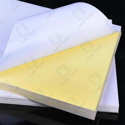 China 150-250gsm Yellow Printable Waterproof Vinyl Sticker Paper Self-Adhesive Label Sheets for sale