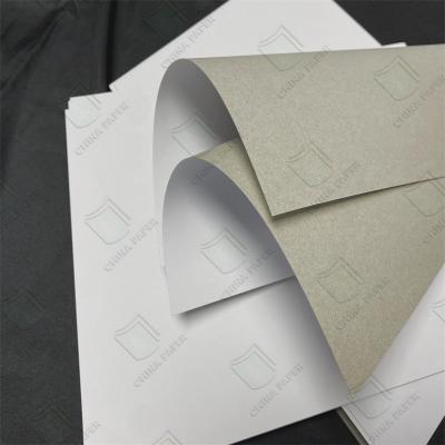 China Ultra-Bright White Cardstock with Gray Midlayer – Superior Opacity for Double-Sided Brochures & Menus for sale