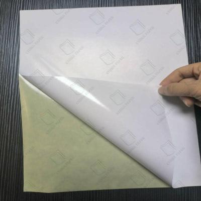 China Yellow / White Release Paper Printed Self Adhesive Labels Roll For Easy Identification for sale