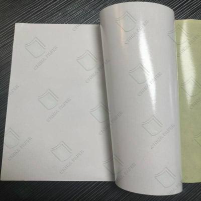 China Smooth Surface Yellow Release Paper Self Adhesive Sticker Paper for Instruction Label for sale
