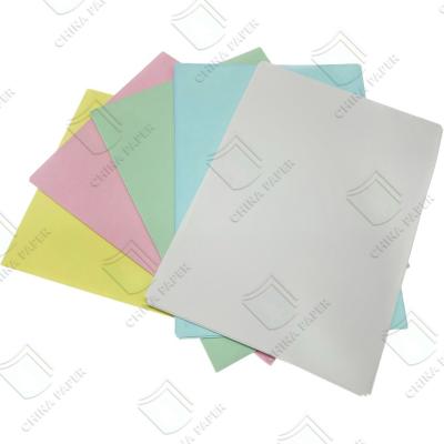 China Blue Image NCR Paper For Printers White Pink Yellow Blue Green Carbonless Paper for sale