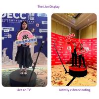China 115CM 100CM Glass 360 Photo Booth Machine For Video Commercial Wedding for sale