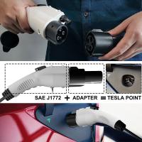 China 80A Electric Vehicle Charge Adaptor EV Car Adapter J1772 to Type 1 EV Adapter for Tesla Charger Type1 To Tesla for sale