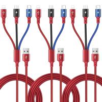 China Iphone 12 Charging Nylon Braided USB Cable 3 In 1 6ft Type C Charger Cord for sale