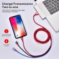 China Iphone 12 Charging Nylon Braided USB Cable 3 In 1 6ft Type C Charger Cord for sale