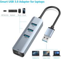 China 3.0 USB Ethernet Adapter 3Port USB RJ45 10 Gigabit Ethernet Adapter ROHS for sale