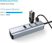 China 3.0 USB Ethernet Adapter 3Port USB RJ45 10 Gigabit Ethernet Adapter ROHS for sale