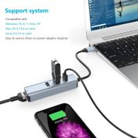 China 3.0 USB Ethernet Adapter 3Port USB RJ45 10 Gigabit Ethernet Adapter ROHS for sale