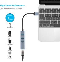 China 3.0 USB Ethernet Adapter 3Port USB RJ45 10 Gigabit Ethernet Adapter ROHS for sale
