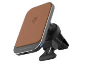 China 7.5W Qi Wireless Magsafe Charger 5V PU Leather For Iphone 12 Pro Max for sale