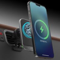 China 7.5W Qi Wireless Magsafe Charger 5V PU Leather For Iphone 12 Pro Max for sale