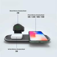 China 1.5A 12V 3 In 1 Qi Wireless Charging Station 15W For IWatch AirPods Pro for sale