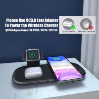 China 1.5A 12V 3 In 1 Qi Wireless Charging Station 15W For IWatch AirPods Pro for sale